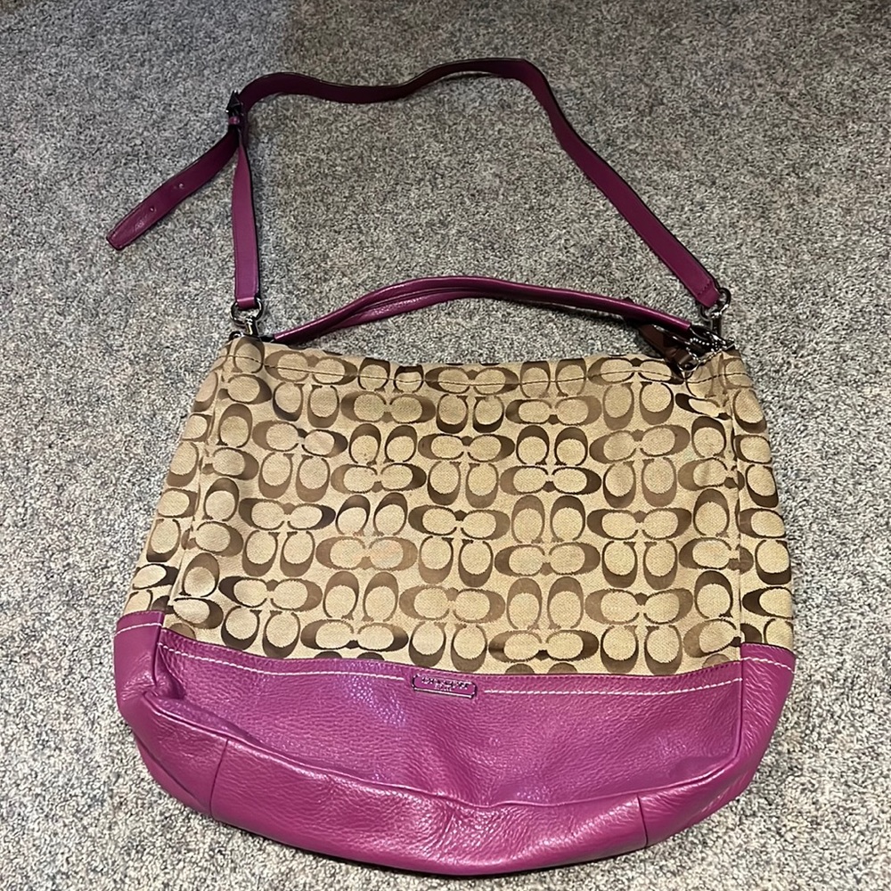 Purple Leather Coach Purse - Gem
